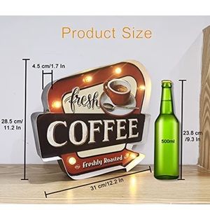Art | Coffee Vintage Marquee Decorations Light Up Sign Decor Battery ...